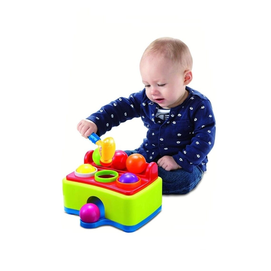 Jucarie interactiva cu 6 blie si ciocan, sunete si lumini, multicolor ...