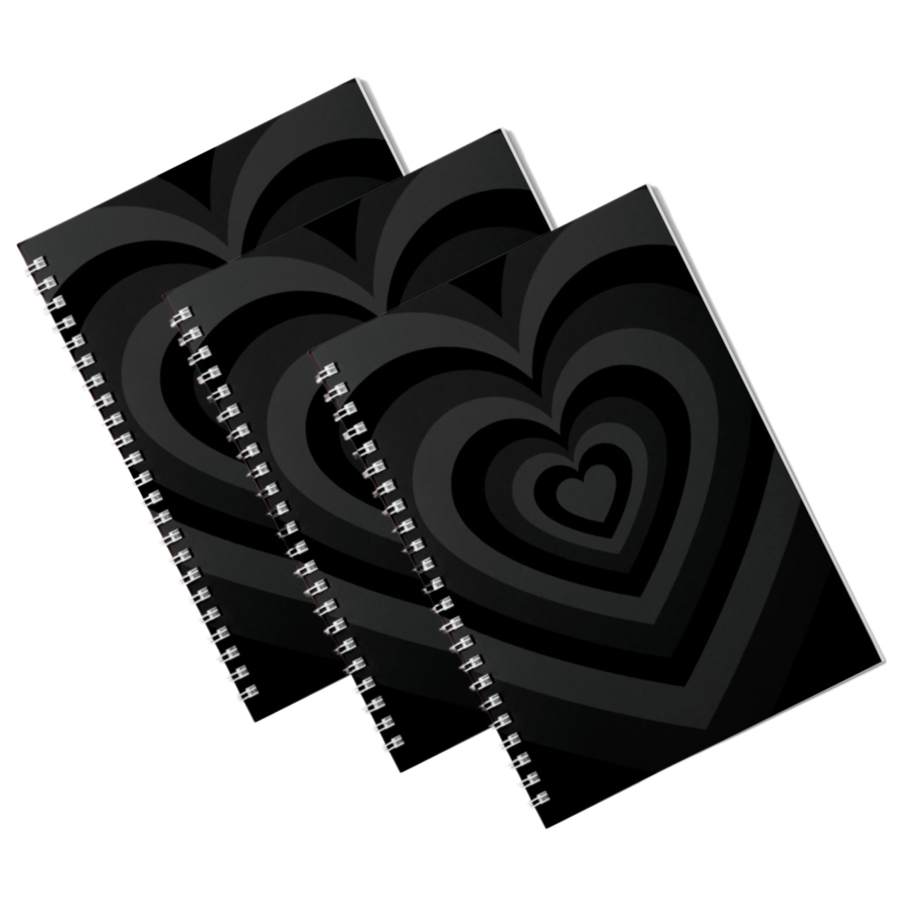 Caiet Studentesc A4, Dictando, Spirala, 60 file, 80g/mp, Inimi, Negru ...