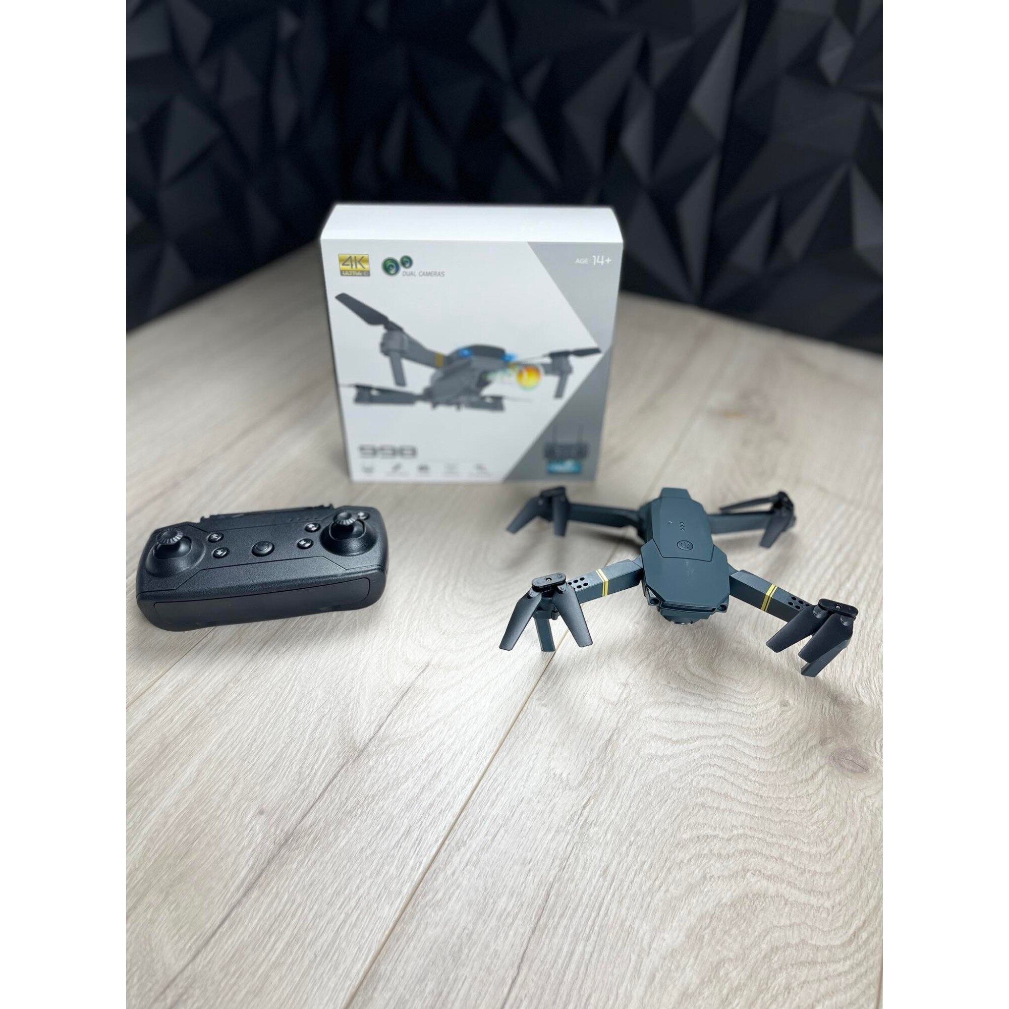 Дрон 998, WIFI FPV, 2МР, HD широкоъгълна камера, Сгъваем, Черен - eMAG.bg