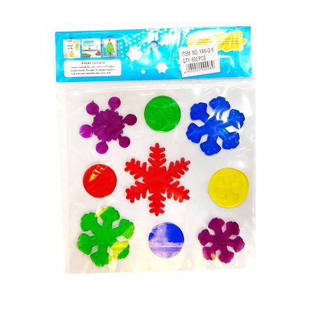 Set 13 Ornamente pentru Geam, din Silicon, Fulgi de Nea Colorati, 7cm ...