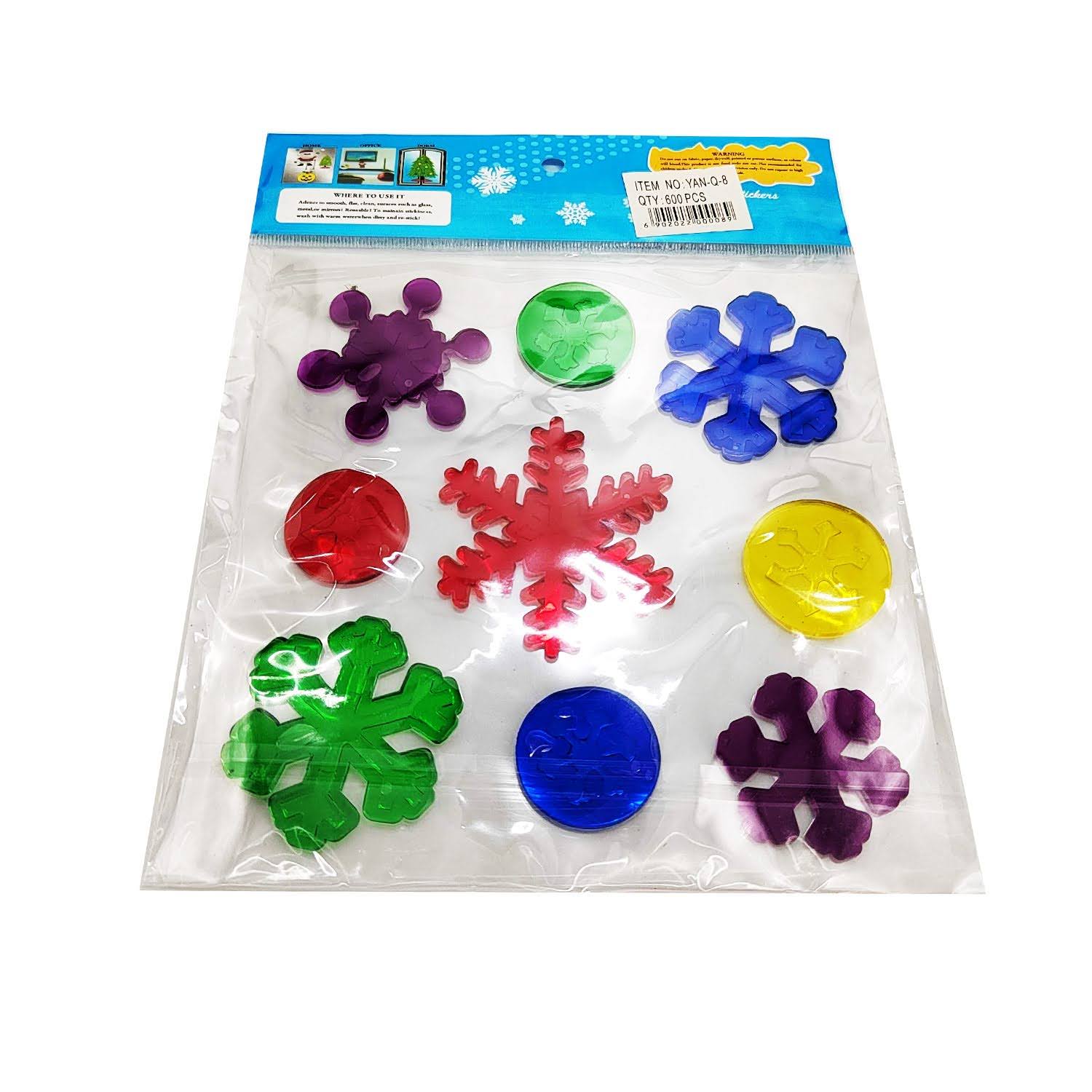Set 13 Ornamente pentru Geam, din Silicon, Fulgi de Nea Colorati, 7cm ...