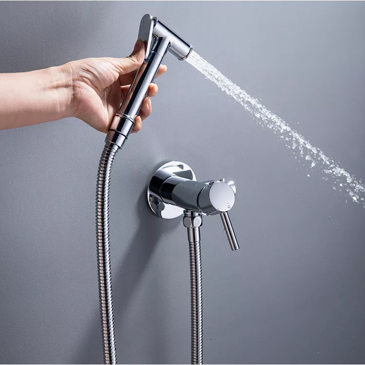 Set dus igienic apa calda/rece pentru bideu si wc, cu baterie ...