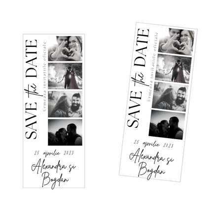 Poza Save the date, poza 5x15 cm semn de carte personalizata, cu magnet ...