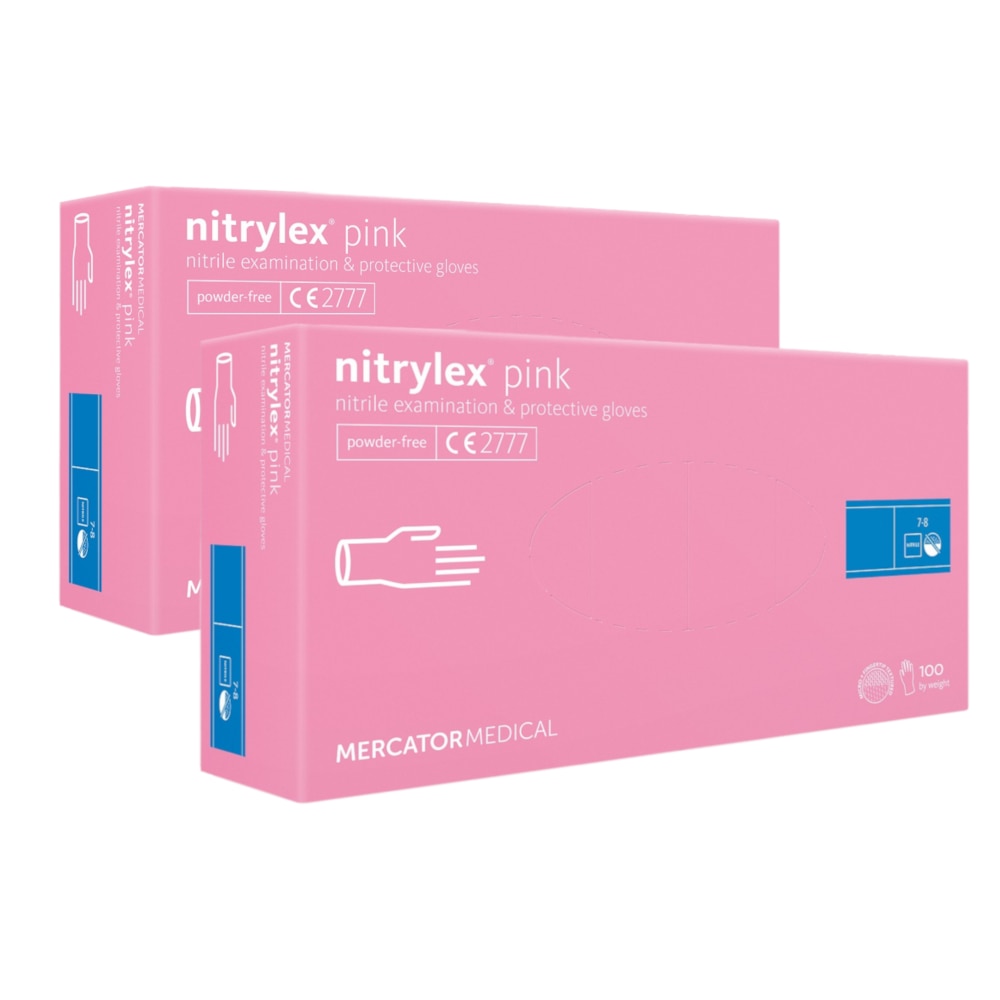 Set 200 bucati Manusi Nitrylex Pink, Nitril, nepudrate, roz, marimea S ...