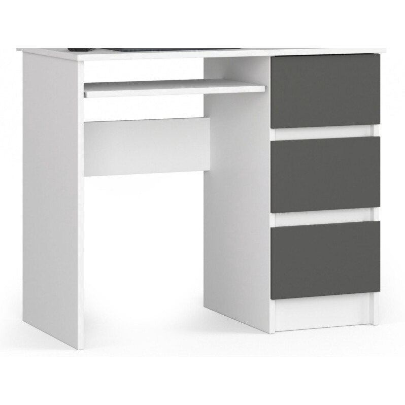 Birou pentru computer, 90/77/50, Gri/Alb - eMAG.ro