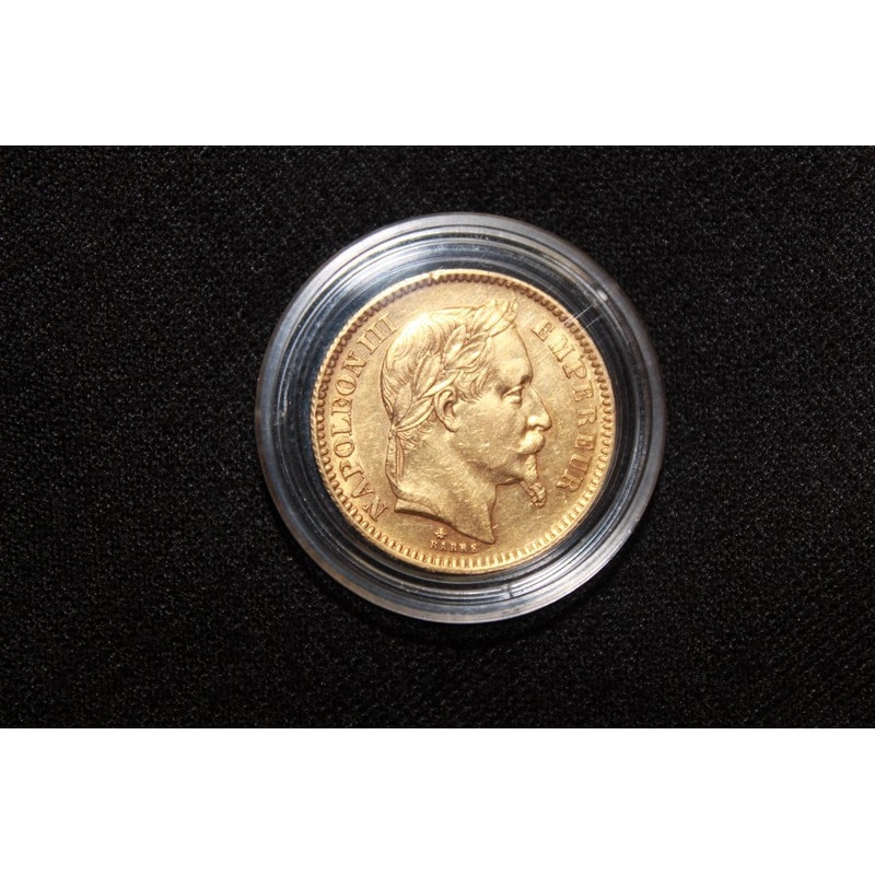 Moneda istorica din Aur - 20 franci Napoleon al III-lea 6.45 grame ...