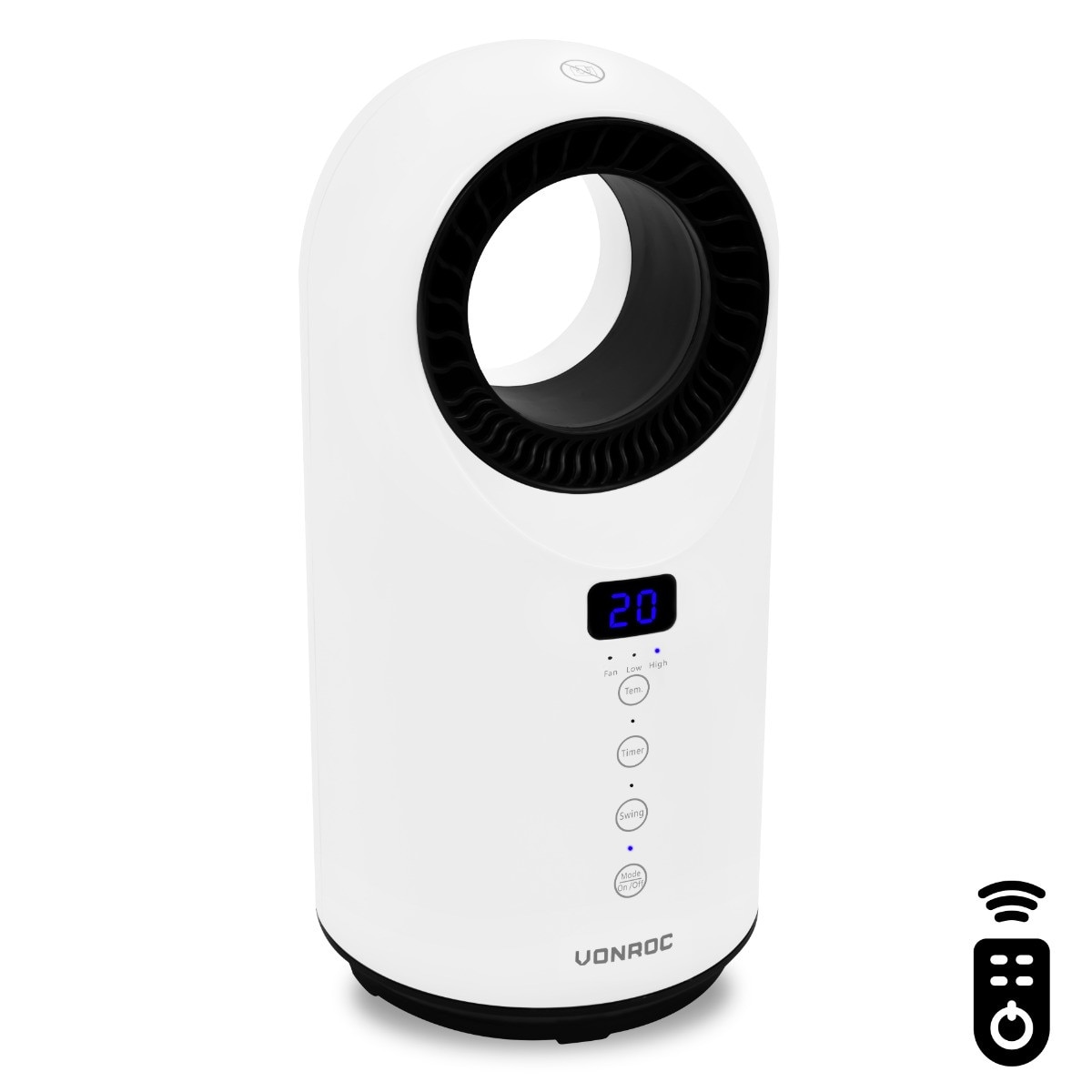 Aeroterma electrica VONROC 1500W, EH519AC_WHITE, Fara elice, Element ...