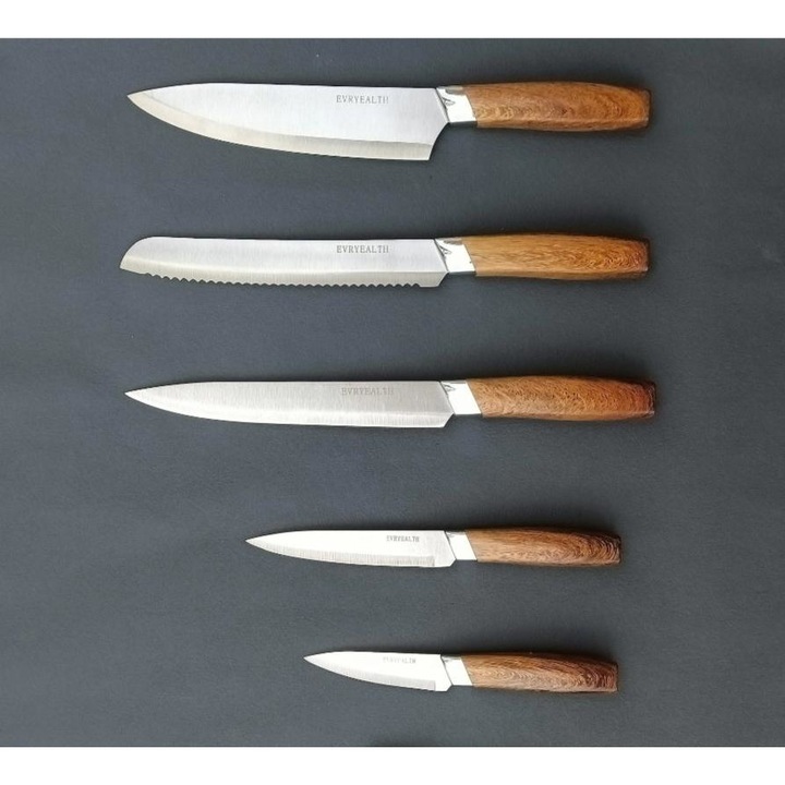 Set de cutite bucatar 6 piese din otel inoxidabil pentru feliere, taiat ...