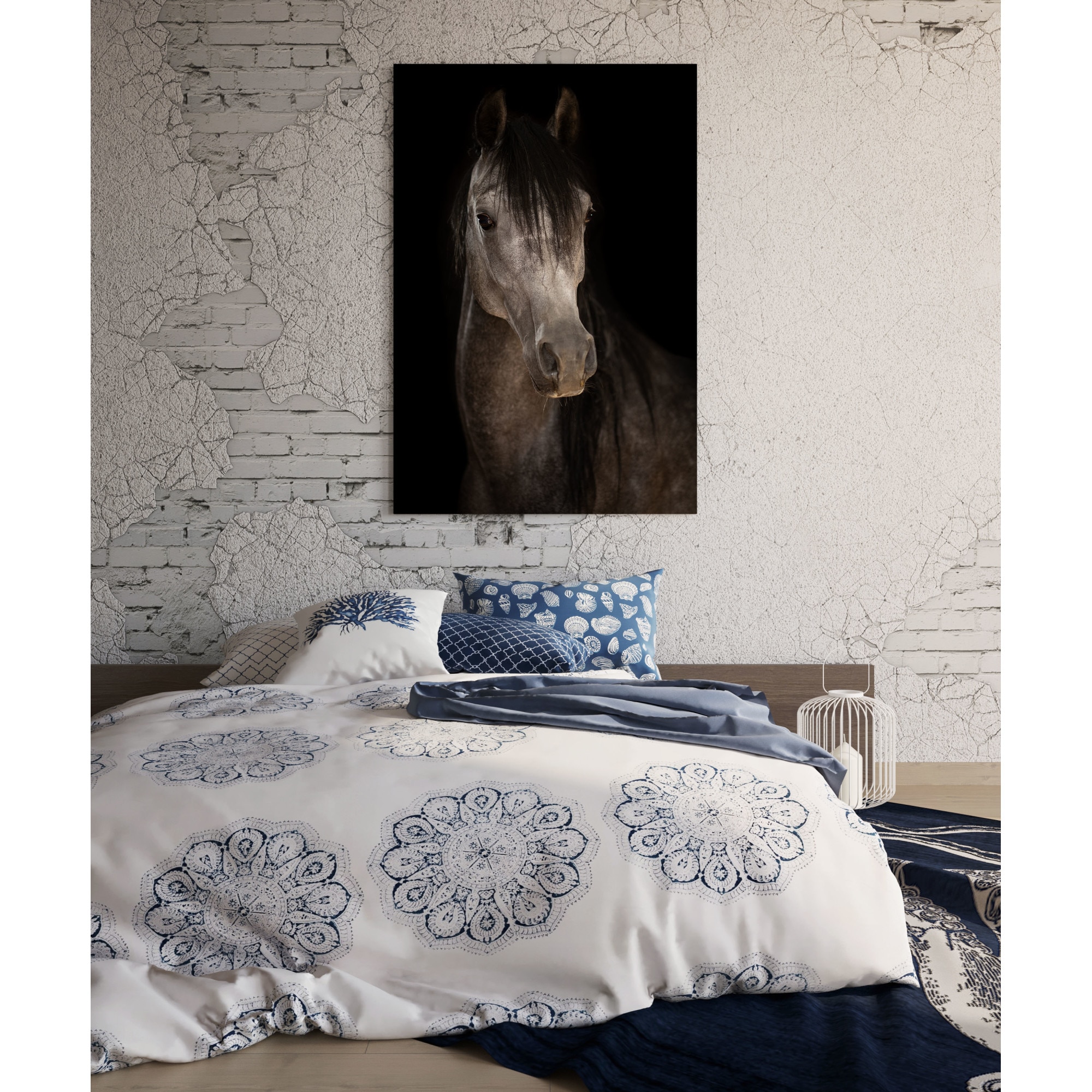 Tablou canvas, portret cal pur sange arab Night Wind, 50 x 35 cm B3 ...