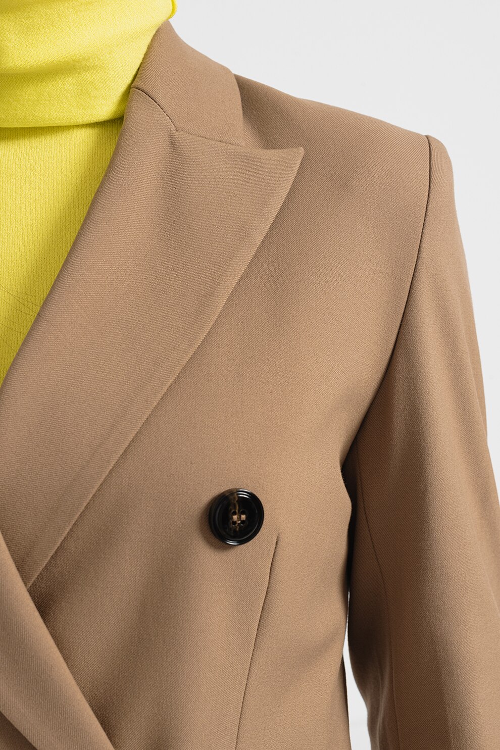 Max&Co, Sacou cu doua randuri de nasturi Pista, Camel, 48 - eMAG.ro