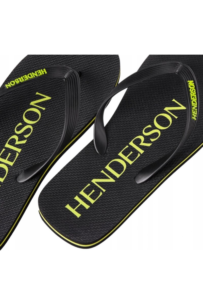 Slapi de plaja pentru barbati, Henderson, Spuma EVA, Negru/Galben, 45/ ...