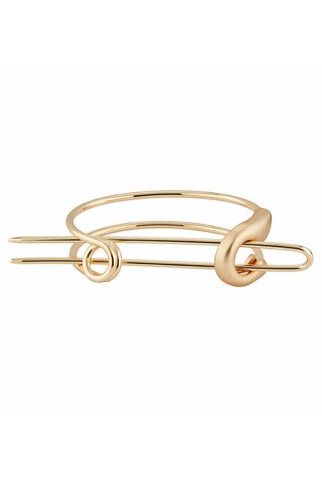Accesoriu pentru coc, model agrafa de siguranta cu ac dublu Auriu - eMAG.ro