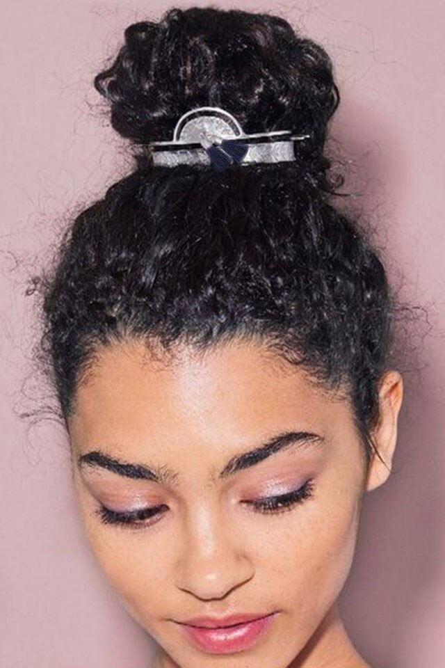 Accesoriu pentru coc, model etnic cu soare si canafi Argintiu - eMAG.ro