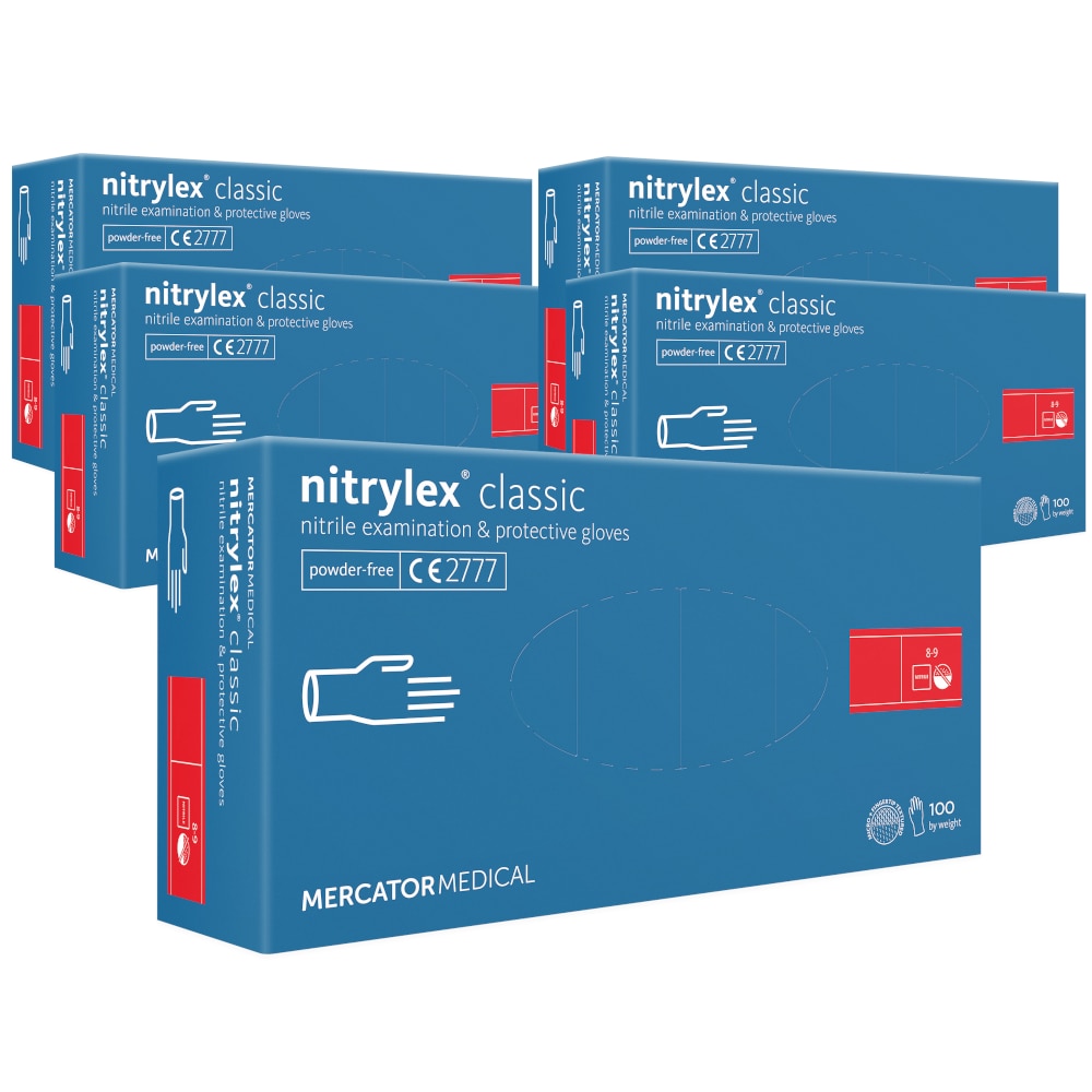 Set 500 bucati Manusi Nitrylex classic, Nitril, nepudrate, albastre ...
