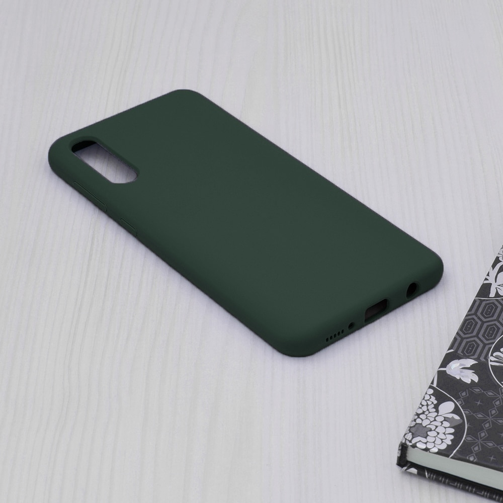 Кейс за Samsung Galaxy A30s/A50/A50s, силиконов, тъмно зелен - eMAG.bg