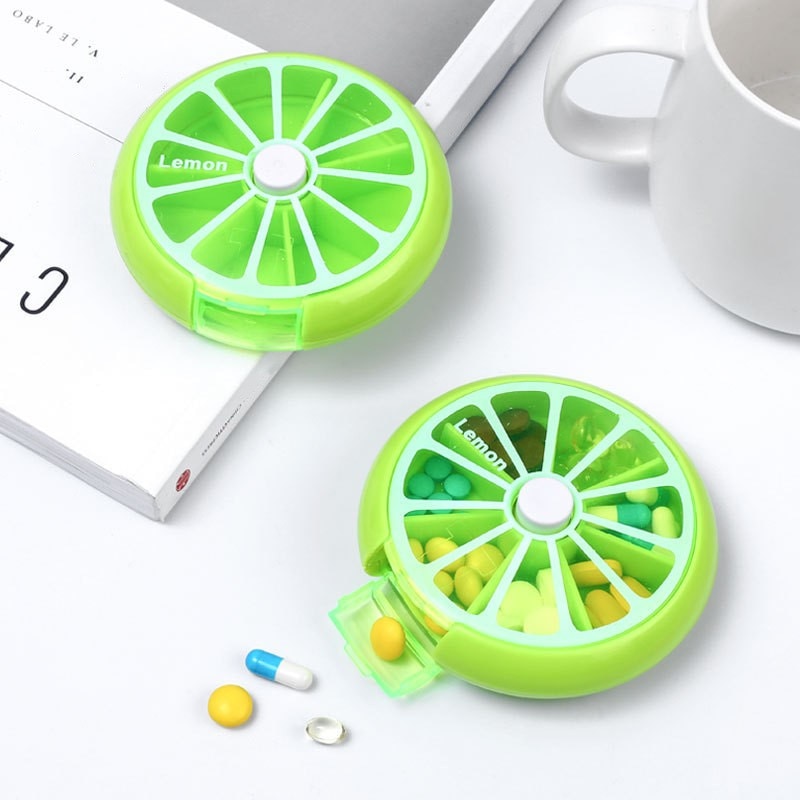 Set 3 cutii depozitare medicamente, rotative, 7 compartimente ...