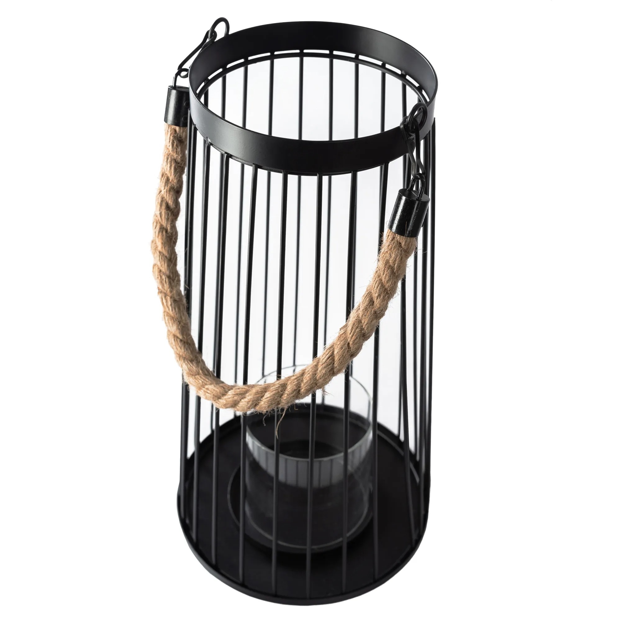 Felinar 35 cm, Negru, Otel Sticla - eMAG.ro