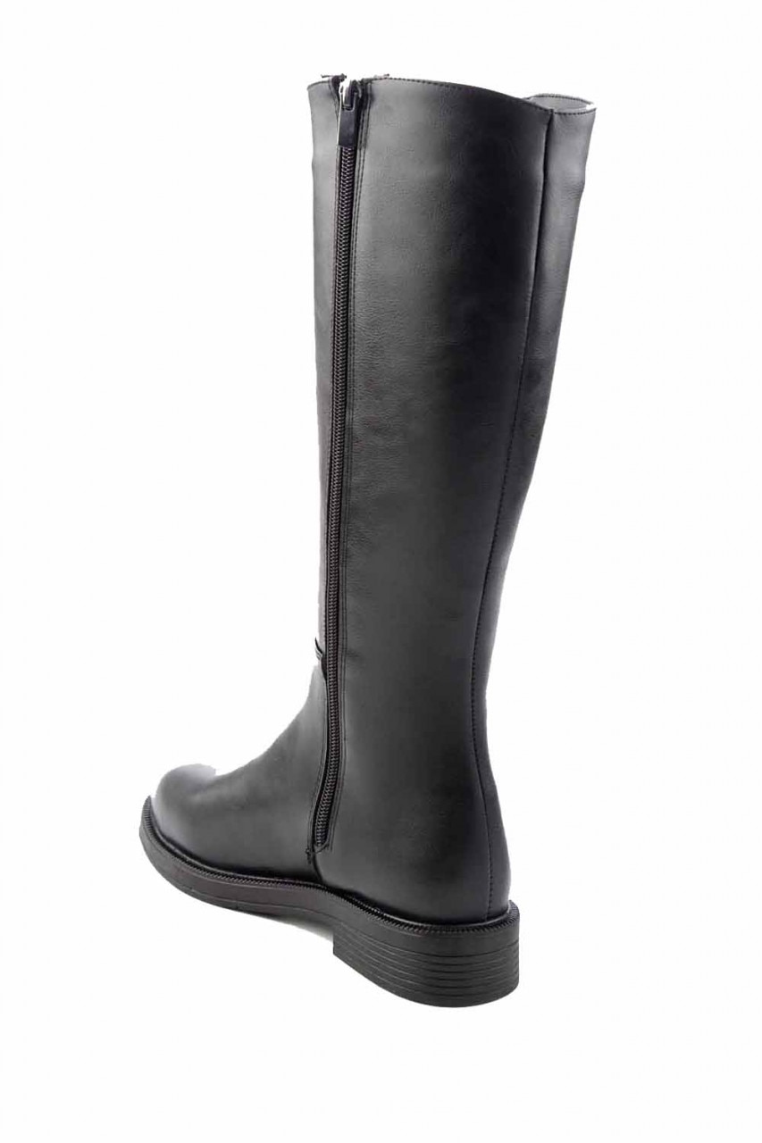 Cizme inalte dama din piele ecologica, negru - eMAG.ro