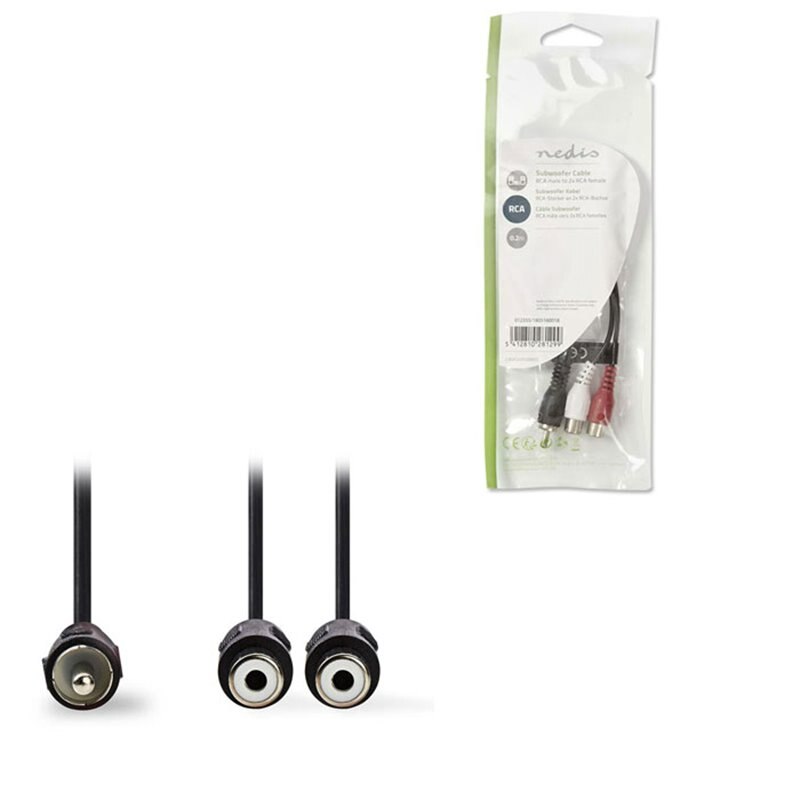 Cablu RCA tata/2xmama, Nedis, Subwoofer, 20cm, Negru - eMAG.ro