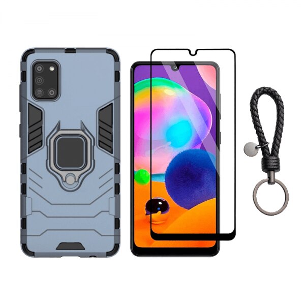 Set protectie 2 in 1 pentru Samsung Galaxy A31 cu husa hybrid antisoc ...