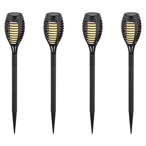 Set 4 Corp Iluminat Gradina Ip44 3 In 1 Efect Flacara Incarcare Solar ...