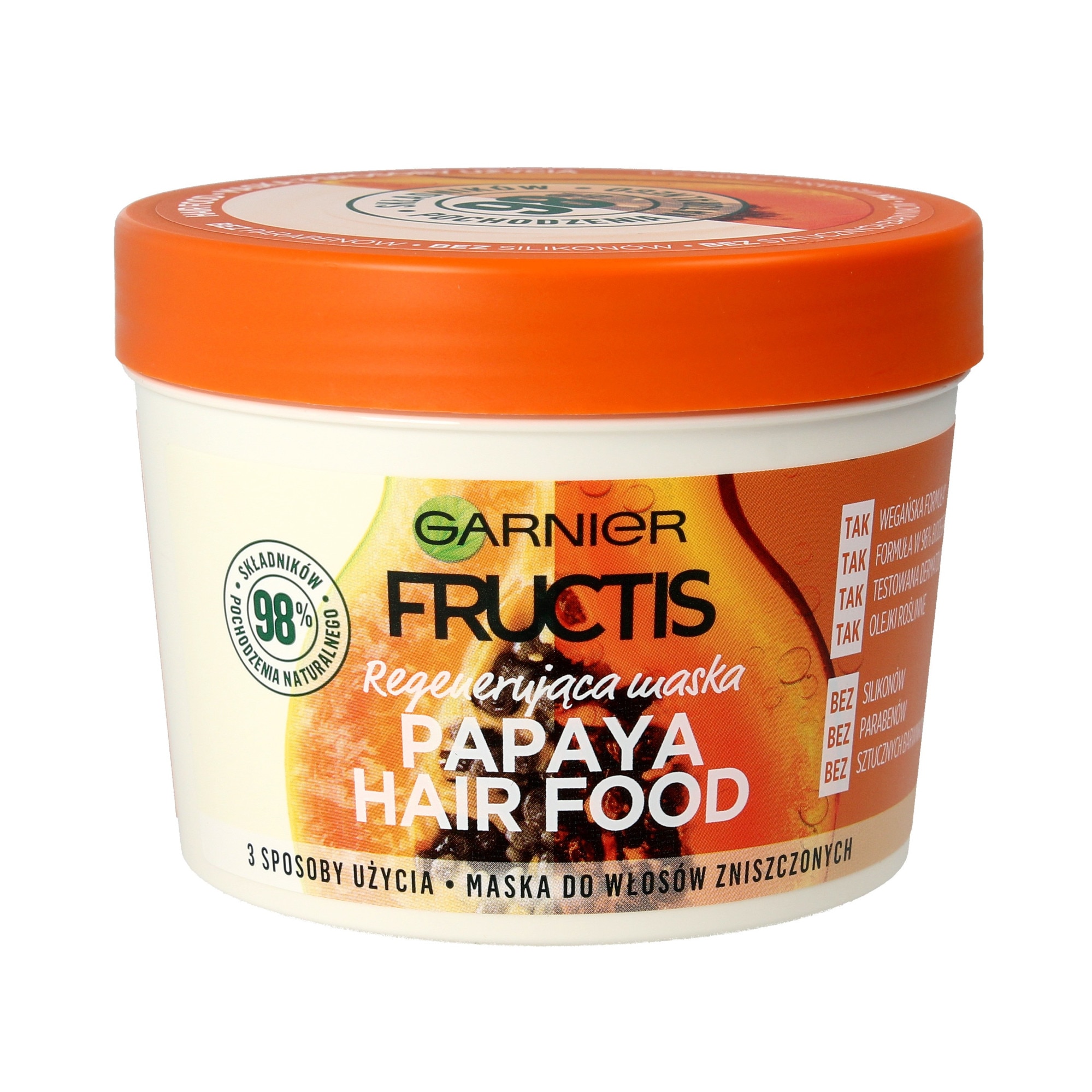 Masca de par regeneranta, Fructis, Hair Food, Papaya, 390ml - eMAG.ro