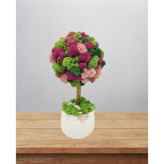 Aranjament floral personalizabil, mic 27 cm, tip copacel / pomisor cu ...