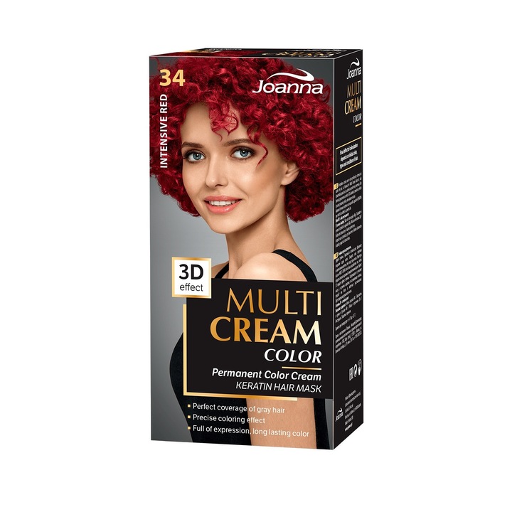 Vopsea de par Joanna Multi Cream Color, Nr. 34, Rosu - eMAG.ro