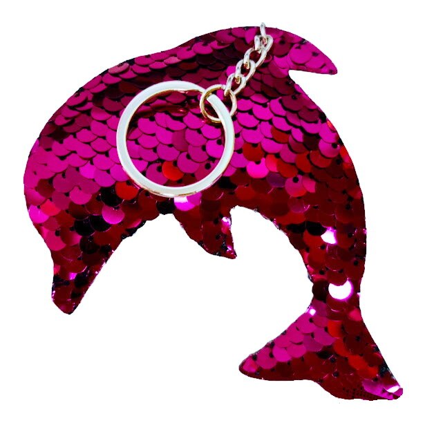 Set 20 brelocuri, delfin cu paiete, roz, 8x10 cm - eMAG.ro