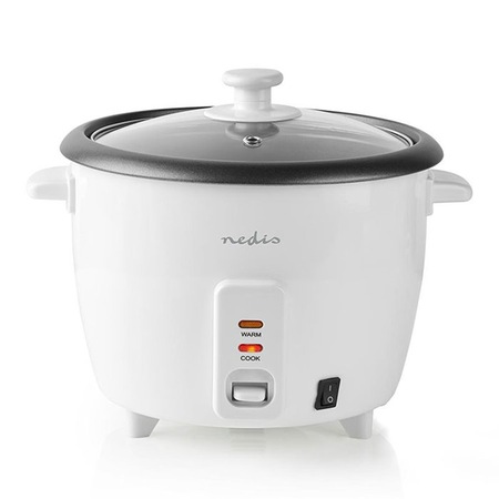 Oala pentru gatit orez, Nedis, Metal, 1 l, 400 W, Alb - eMAG.ro