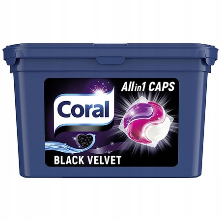 Detergent capsule, Coral, All in 1, Black velvet, 16 spalari - eMAG.ro
