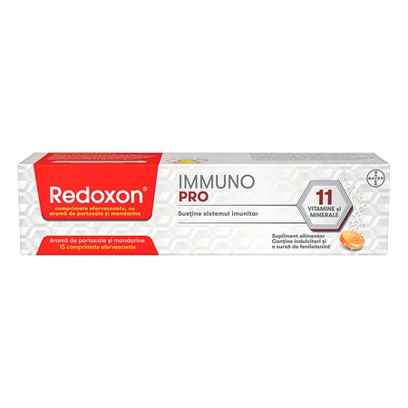 Redoxon Immuno Pro Vitamina C 1000mg, portocale si mandarine, 15 ...
