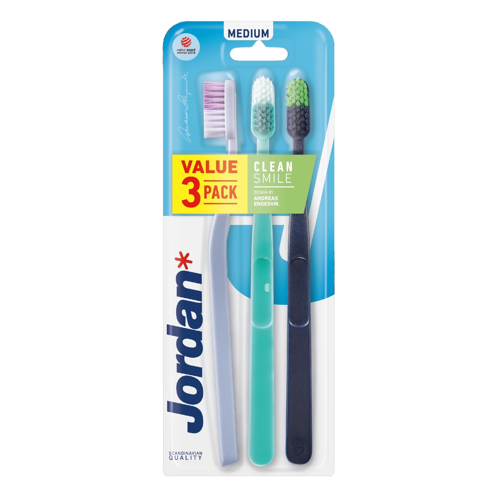 Set 3 periute de dinti Jordan Clean Smile, Multicolor - eMAG.ro