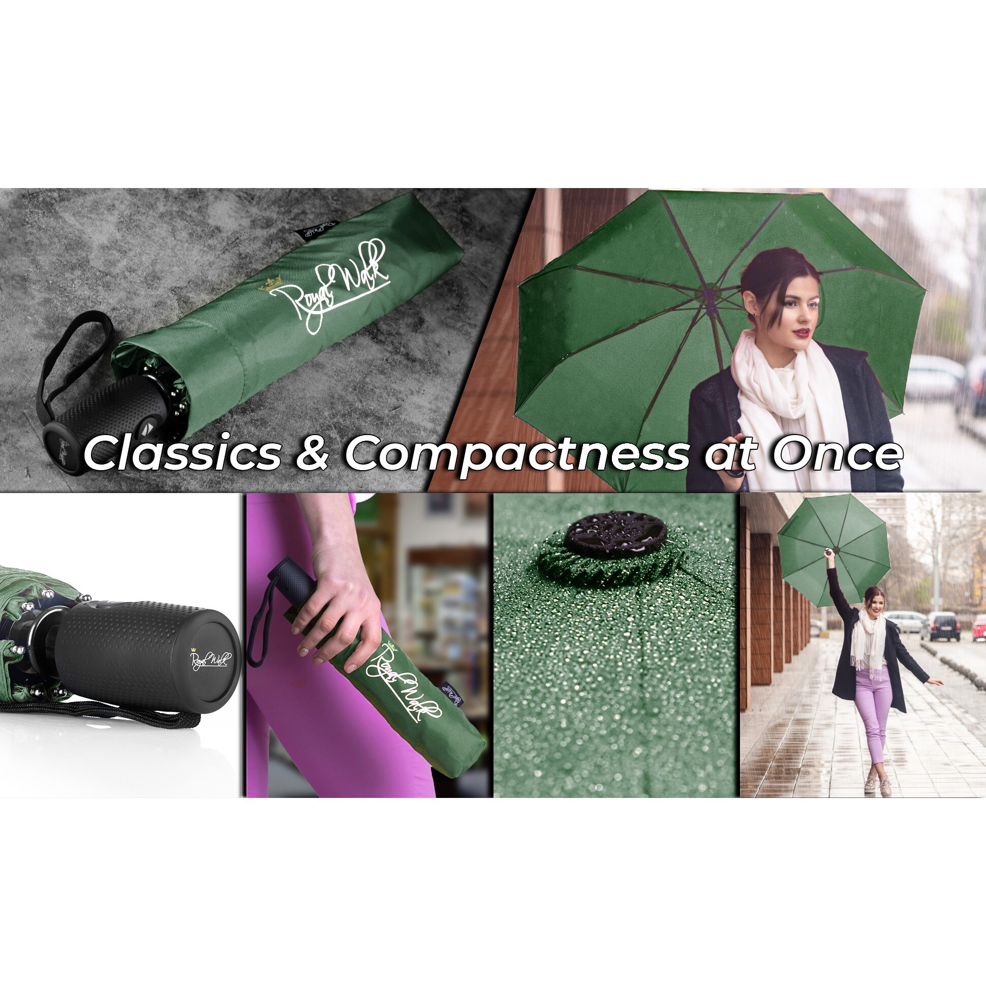 Umbrela pliabila „Royal Walk", cu Deschidere si Inchidere Automata ...