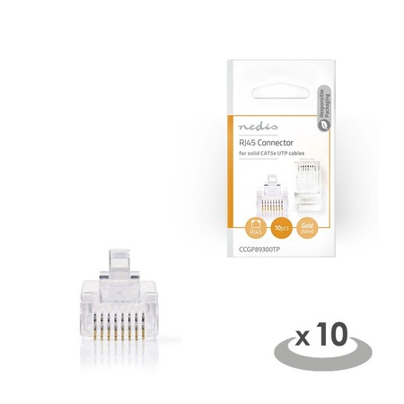 Conector de retea RJ45 tata, Nedis, PVC, 10 buc - eMAG.ro