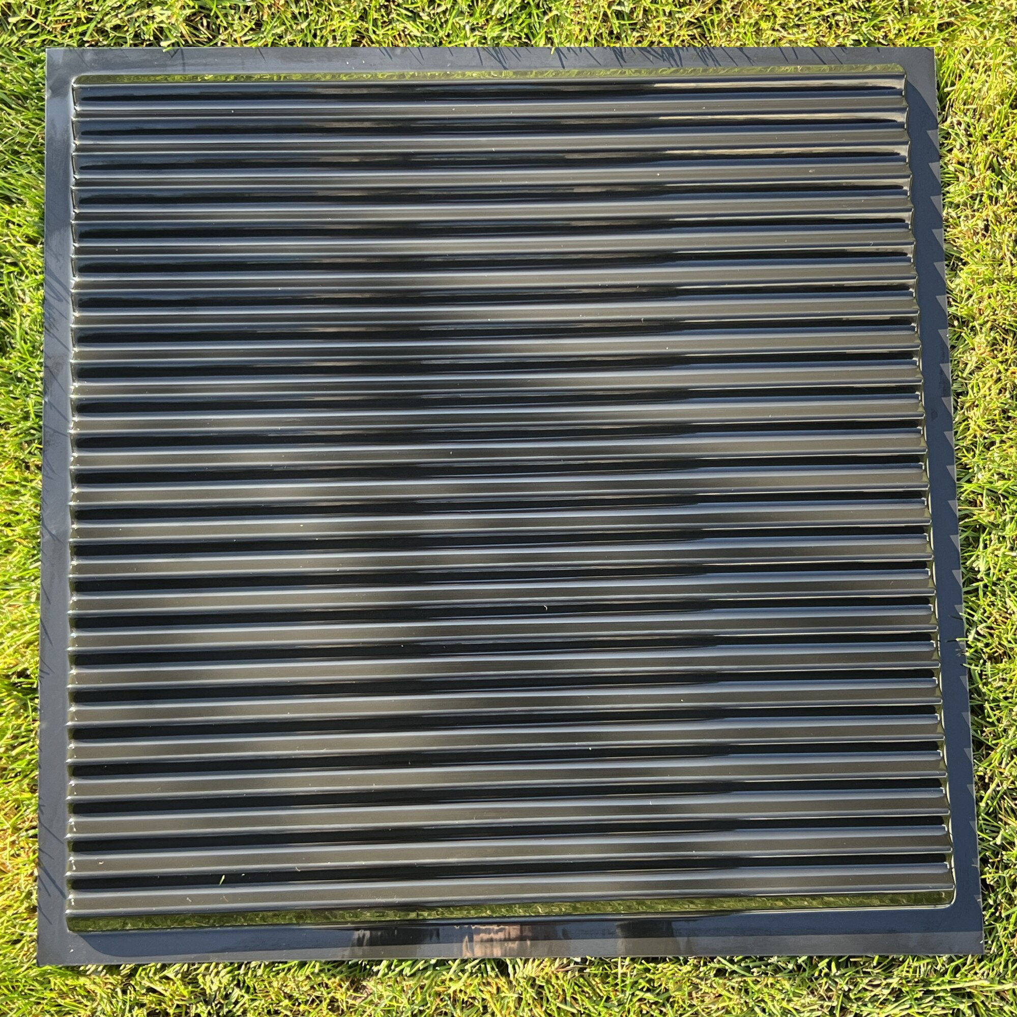 Matrita panou decorativ 3D, model Grilaj, plastic ABS, negru, 50x50cm ...