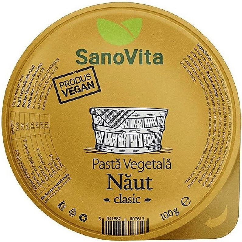 Pate vegetal de Naut, 100gr, Sano Vita - eMAG.ro