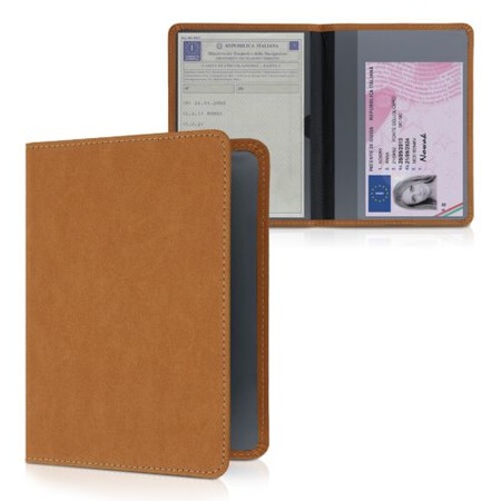 Husa pentru documente auto, Kwmobile, Maro, Piele ecologica, 55451.05 ...