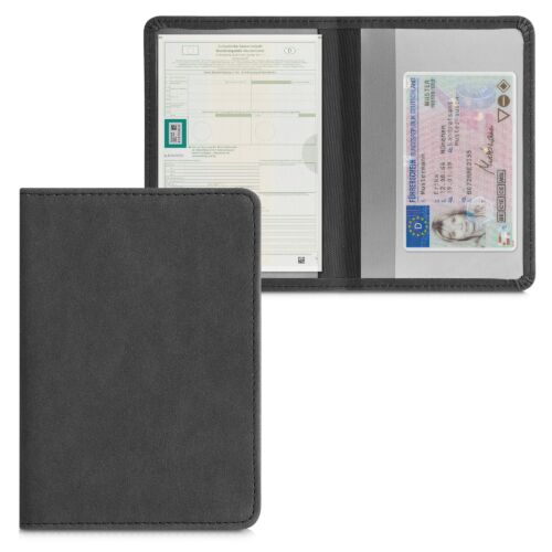 Husa pentru documente auto, Kwmobile, Negru, Piele ecologica, 55452.01 ...