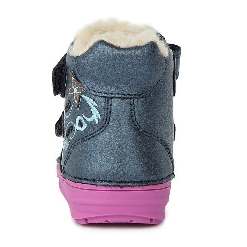 Ghete imblanite din piele model Floricele DD Step W071-754 pentru fete ...