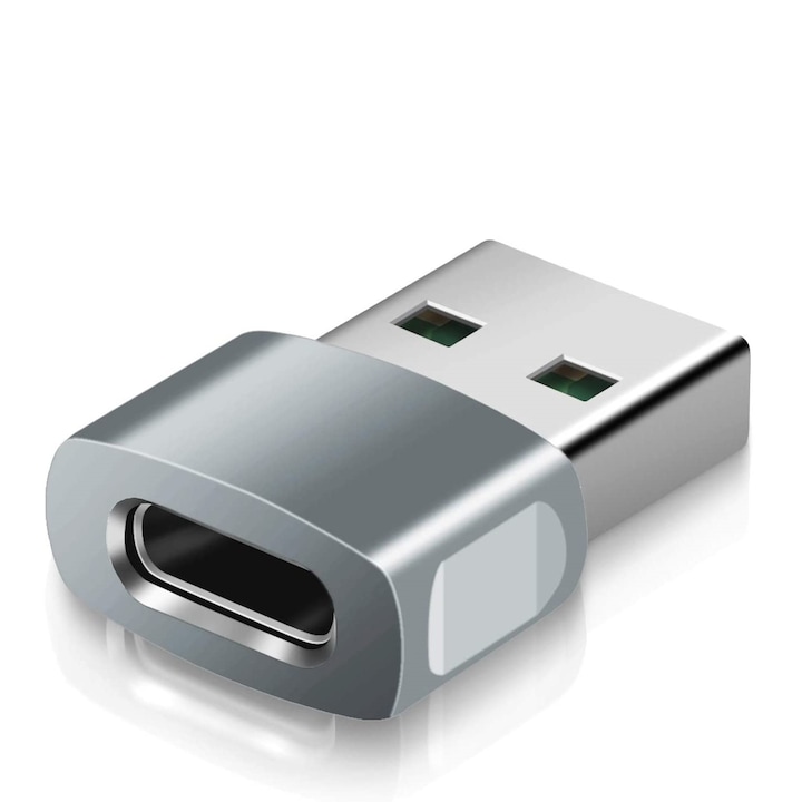 Adaptor, Jsaux, USB-A la USB-C, Aluminiu Gri - eMAG.ro