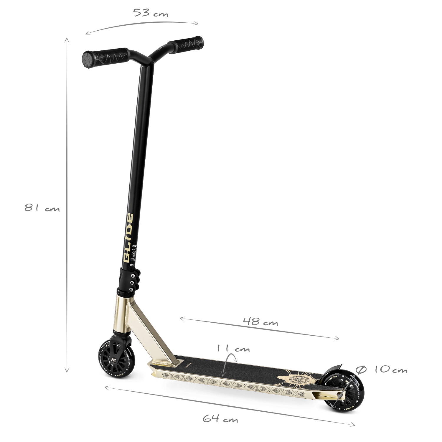 Trotineta Freestyle, Movino Glide, Negru/Auriu, 100 mm, ABEC-9 - eMAG.ro