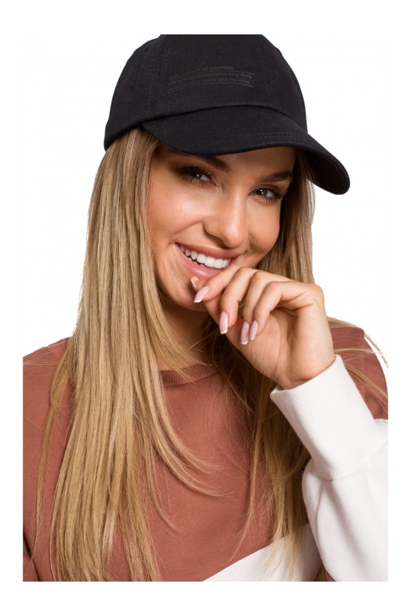 Sapca dama cu inscriptie, MOE, Bumbac, Negru, Marime Universala - eMAG.ro