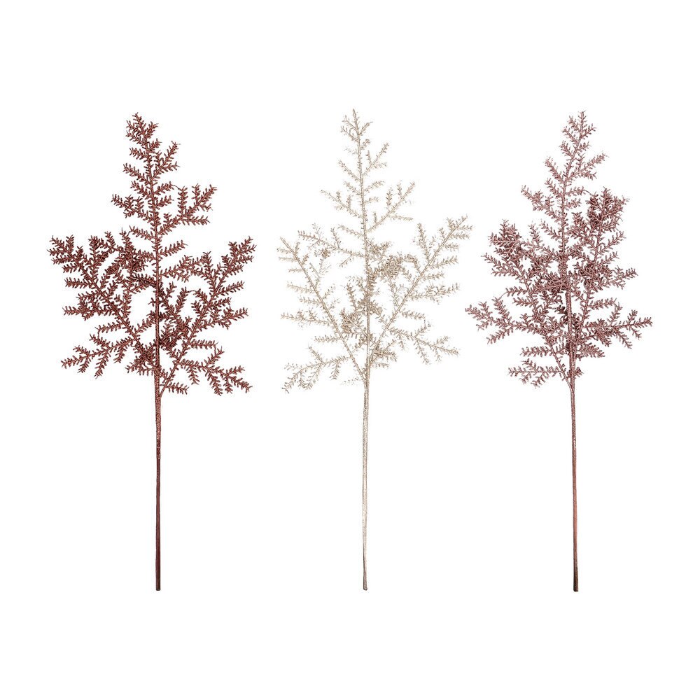 Ramura artificiala cu frunze si sclipici Actuel, 60cm, 3buc - eMAG.ro