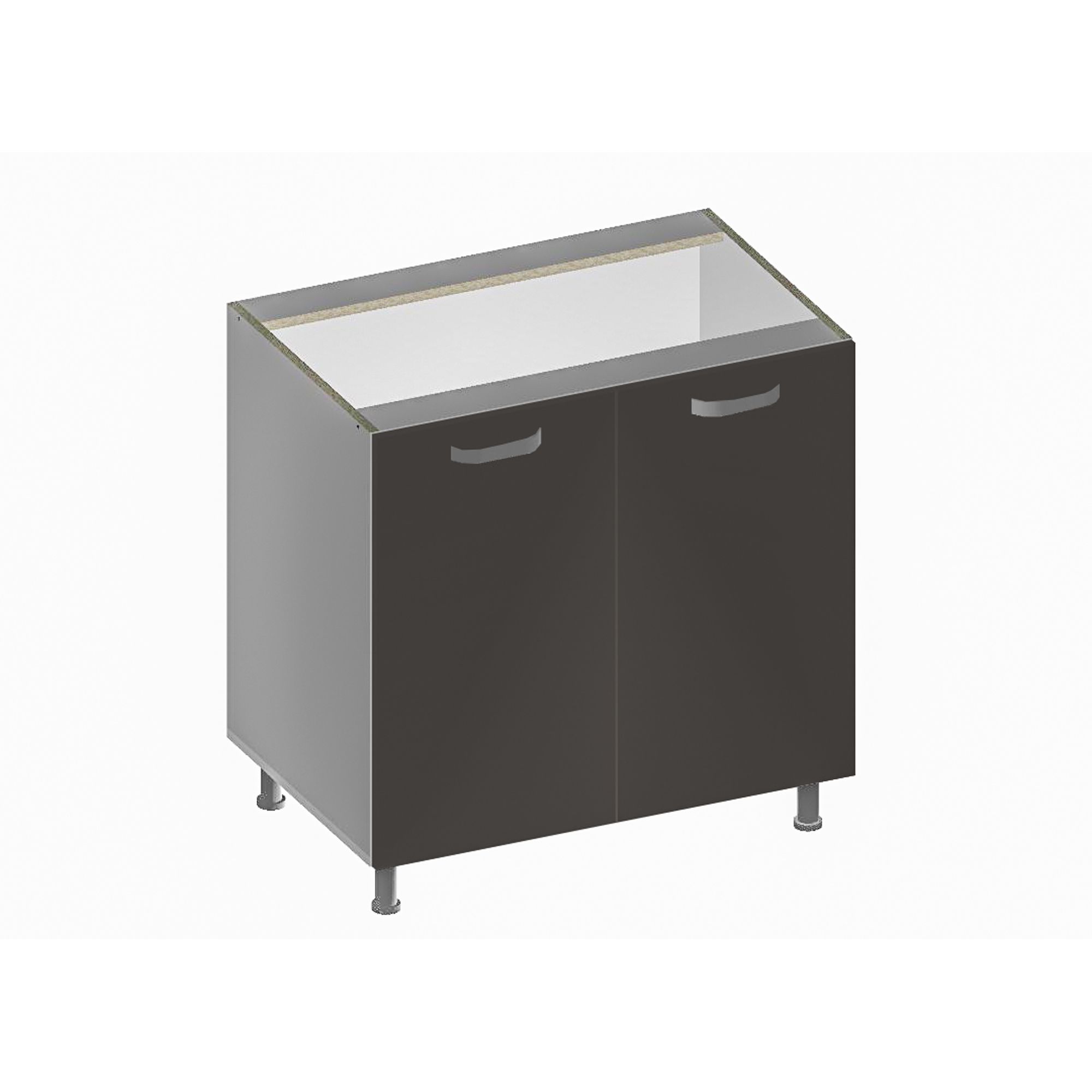 Corp baza 2 usi DOMINO 80X82X53, Fronturi PAL Gri cobalt, Manere Nichel ...