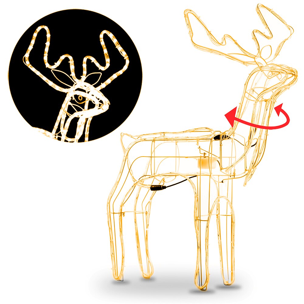 Ren mare luminos cu leduri luminoase cu cap mobil XXL culoare calda ...