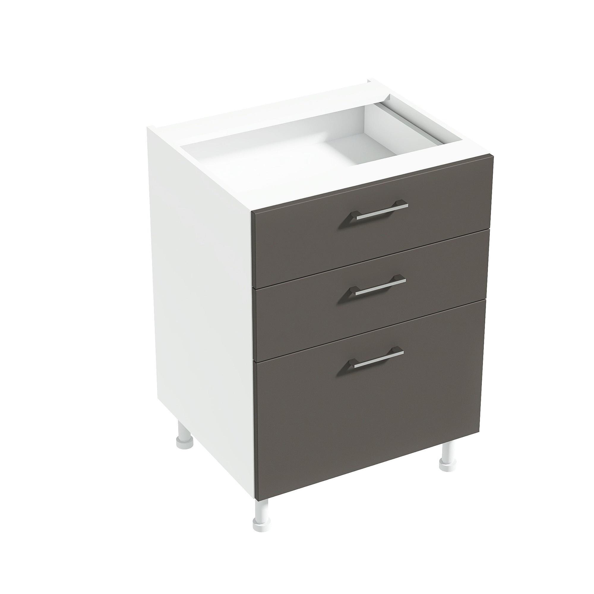 Corp baza 3 sertare CHARM 60X84X54.3, Fronturi PAL Gri cobalt, Manere ...