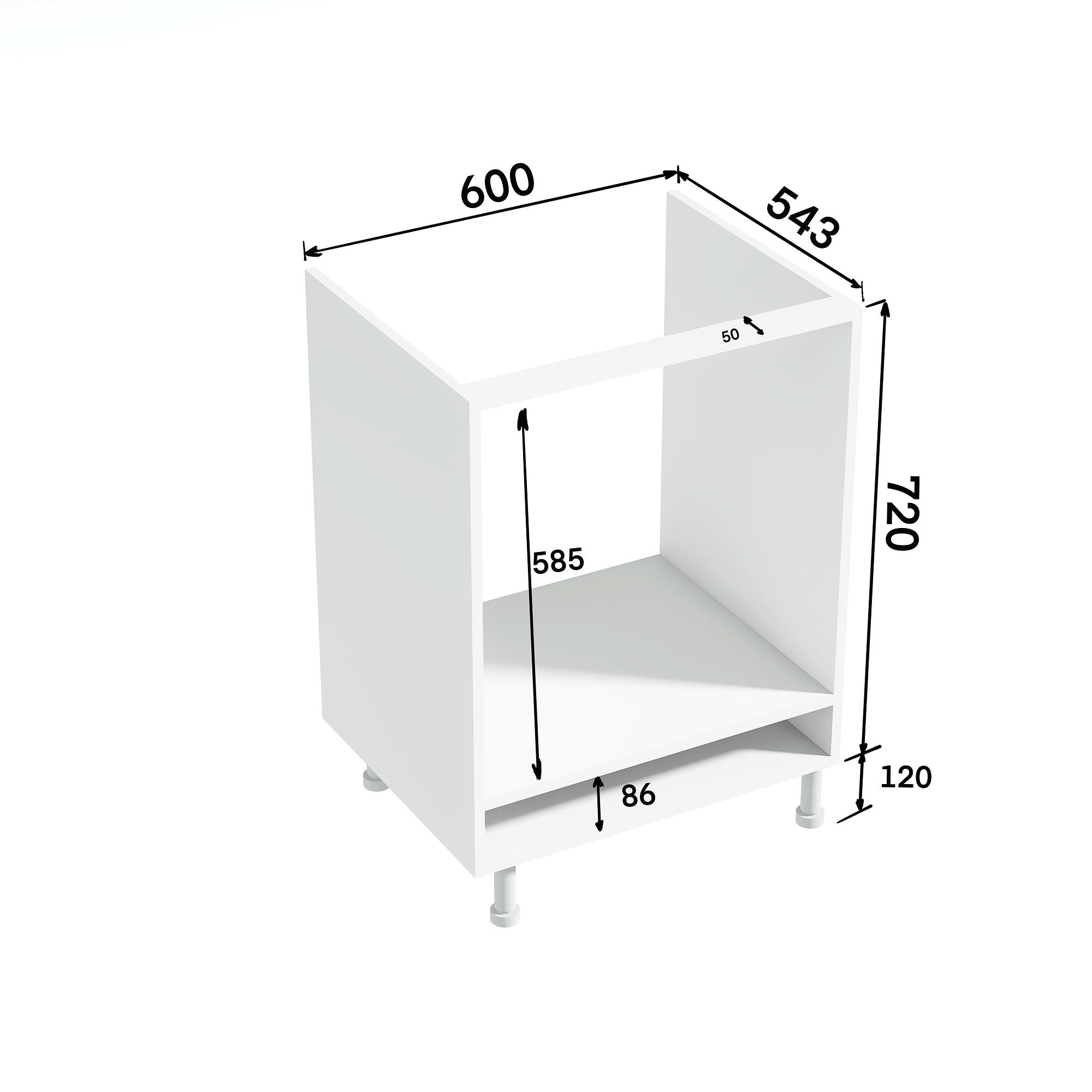 Corp de cuptor 1 usa CHARM 60x84x54.3, Fronturi MDF Lucios Alb, Manere ...