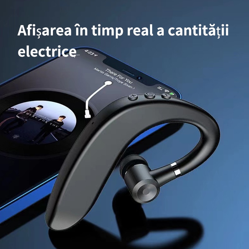 Casti Bluetooth fara fir, conducere osoasa, montate pe ureche, IPX7 ...
