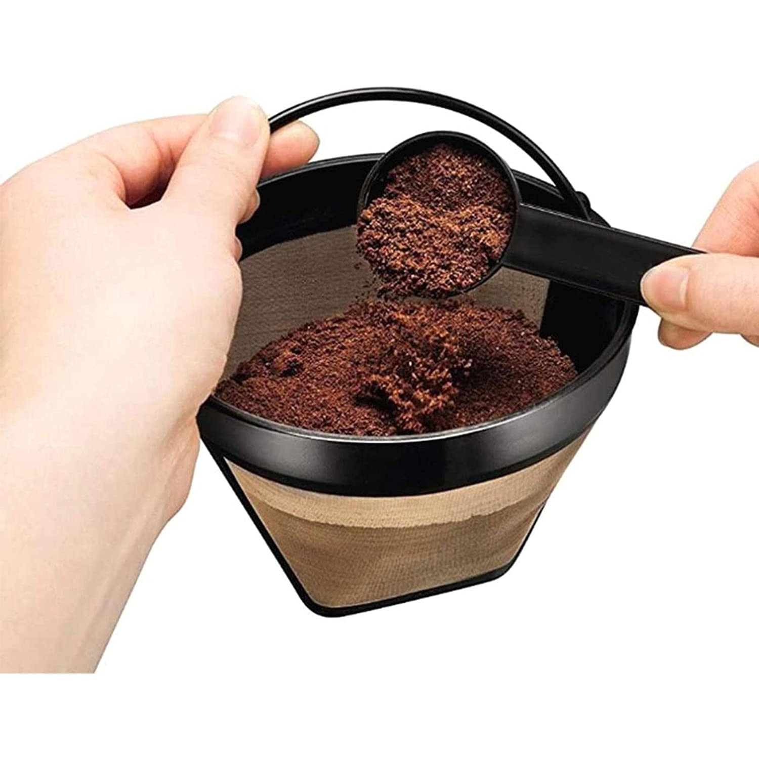 Set 2 filtre cafea, ComResi®, Inox, Negru - eMAG.ro